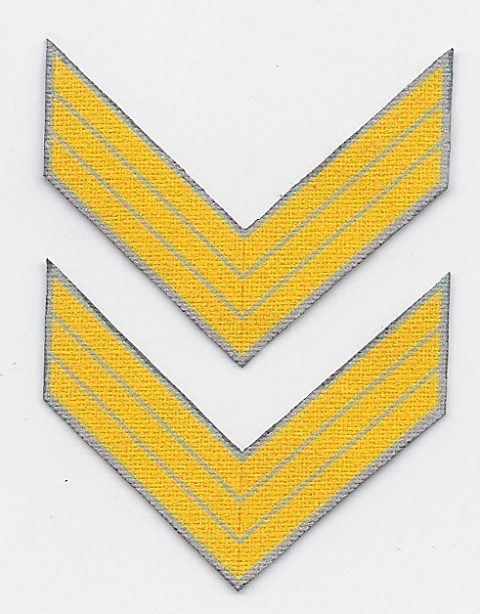 1:6 scale CSA Cavalry Rank Chevron Set 02: Sergeant | ONE SIXTH SCALE KING!